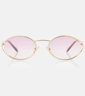 Miu Miu Mu 52ys Oval Sunglasses - Pink