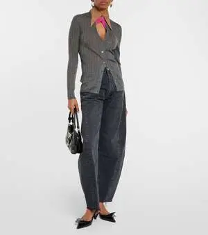 AGOLDE Luna High-rise Barrel-leg Jeans - Black