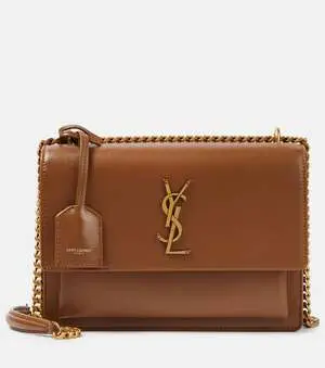 Saint Laurent Sunset Medium Leather Shoulder Bag - Brown