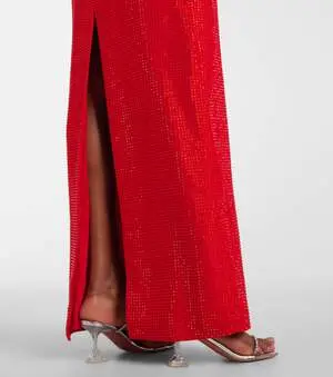 SELF-PORTRAIT Embellished Cutout Crepe Gown