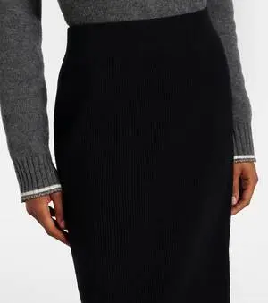 Brunello Cucinelli Midi Skirt In Wool, Cashmere, And Silk