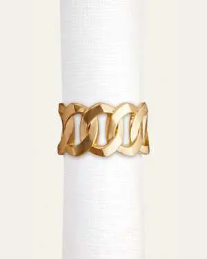 L'Objet Cuban Link 24k Gold Napkin Rings Jewels, Set Of 4 - One-color