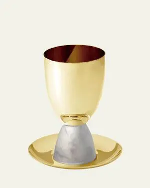 ANNA NEW YORK Coluna Kiddush Cup - Marble And Gold