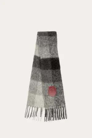 LIFFNER Pull Through Scarf Gray Check - Grey