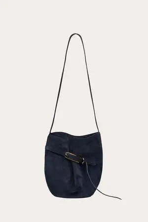 LIFFNER Belted Bucket Bag Navy