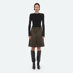 Helmut Lang Utility Shorts In Cotton Chino Twill - Dark Moss