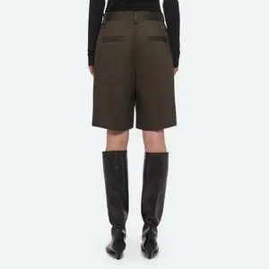 Helmut Lang Utility Shorts In Cotton Chino Twill - Dark Moss