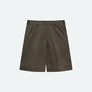 Helmut Lang Utility Shorts In Cotton Chino Twill - Dark Moss