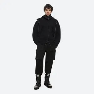 Helmut Lang Double-faced Cocoon Zip-up Jacket - Black