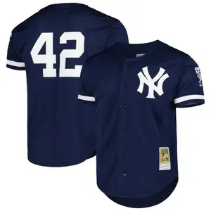Mitchell & Ness Mariano Rivera Cooperstown Collection Mesh Batting Practice Button-up Jersey - Navy