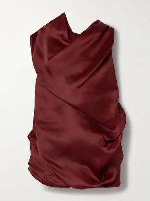 Khaite Luola Draped Silk-gazar Blouse