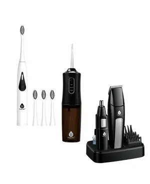 PURSONIC Mario Lopez Ultimate Care Bundle – Precision Grooming & Advanced Oral Care Set - Black