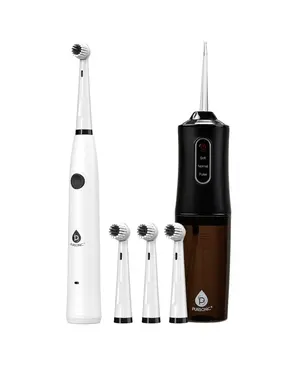 PURSONIC Mario Lopez Usb Rechargeable Electric Toothbrush & Usb Water Flosser - Black