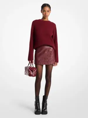 Michael Kors Washed Leather Mini Skirt