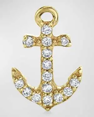 SYDNEY EVAN 14k Yellow Gold Diamond Anchor Stud Earring - Gold