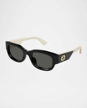 Gucci Logo Cat-eye Sunglasses - Shiny Black