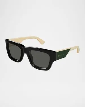 Gucci Gucci Rectangle Sunglasses 006 Shiny Black