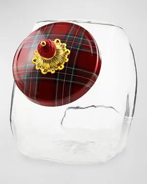 MACKENZIE-CHILDS Cookie Jar With Red Tartan Lid One-color
