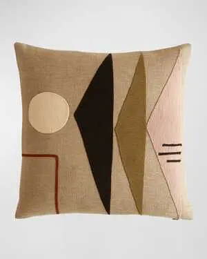 Jonathan Adler Monterey Triangles Pillow, 20" Square - Beige
