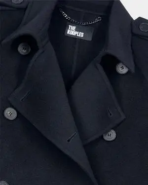 The Kooples Wool-blend Belted Trench Coat - Black