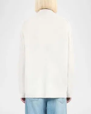 The Kooples Mock-neck Cashmere-blend Sweater - Ecru