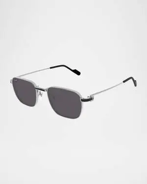 Cartier Cartier Metal Rectangle Sunglasses 005 Smooth Golden Finish