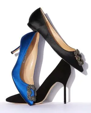 Manolo Blahnik Hangisi 70mm Pump - Gray