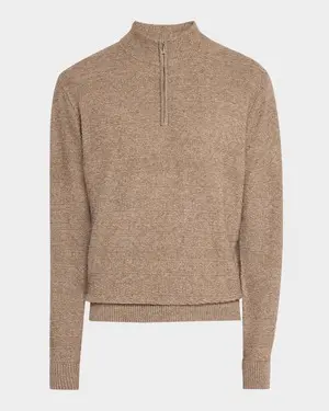 Peter Millar Peter Millar Wool And Cashmere Quarter-Zip Pullover - Dark Sand