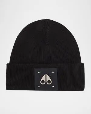 Moose Knuckles Logo Beanie - Black