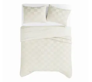 TRULY SOFT Textured Checkered Full/queen 3-piec E Comforter Set