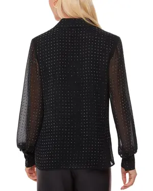 Whistles Hot Fix Sheer Shirt - Black