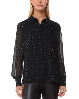 Whistles Hot Fix Sheer Shirt - Black