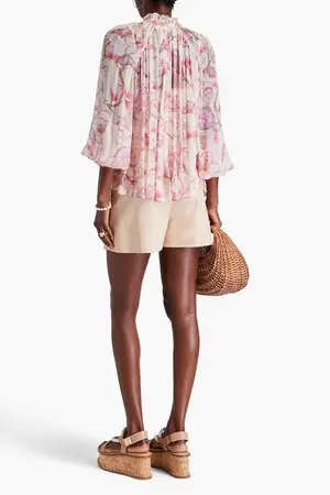 Zimmermann Ruffled Floral-print Crepon Blouse