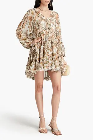Zimmermann Floral-print Crepon Mini Dress