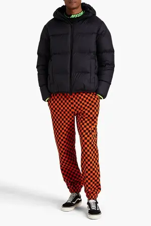 MSGM Quilted Shell Hooded Down Jacket - Black