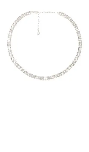 Ettika Baguette Tennis Necklace - Metallic Silver