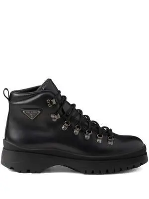 Prada Brixxen Leather Boots - Black