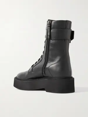 ROGER VIVIER Buckle-embellished Leather Ankle Boots