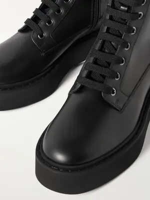 ROGER VIVIER Buckle-embellished Leather Ankle Boots