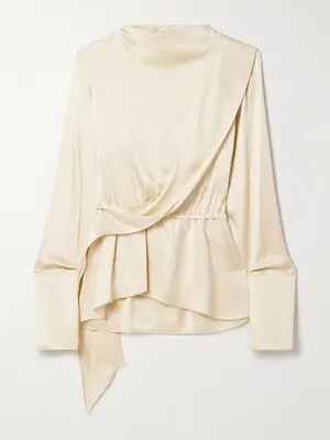 LIBEROWE Vanguard Terry Draped Satin Blouse