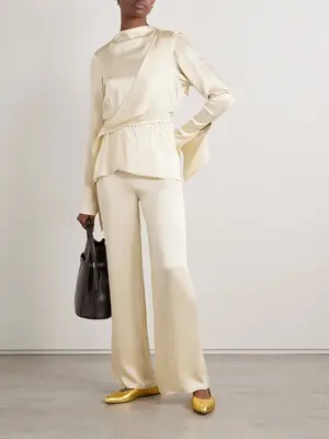 LIBEROWE Vanguard Terry Draped Satin Blouse