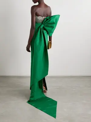 Oscar De La Renta Strapless Silk-Faille Gown In Green - 50% Off |  Editorialist