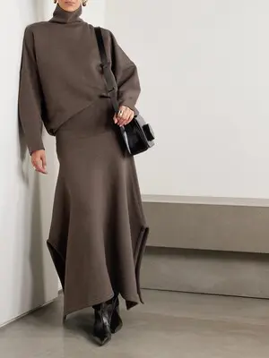LEMAIRE Wool And Cotton-blend Jersey Midi Skirt