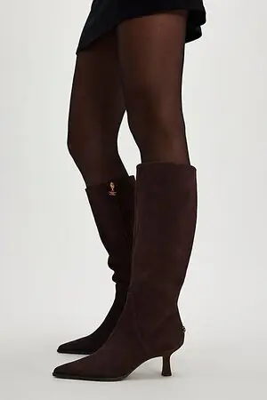 CIRCUS NY BY SAM EDELMAN Yulia Tall Kitten Heel Boots - Dark Chocolate
