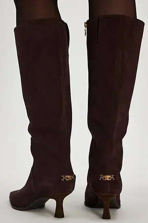 CIRCUS NY BY SAM EDELMAN Yulia Tall Kitten Heel Boots - Dark Chocolate