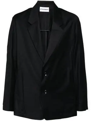 Attachment Single-breasted Blazer - Black