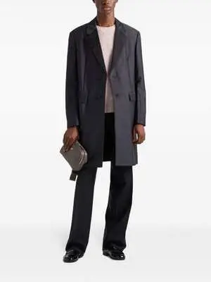 Prada Leather Messenger Bag - Grey