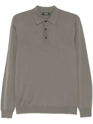 ZANONE Knitted Polo Shirt - Green