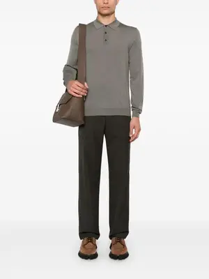 ZANONE Knitted Polo Shirt - Green