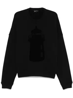Emporio Armani Flocked Motif Crewneck Sweatshirt